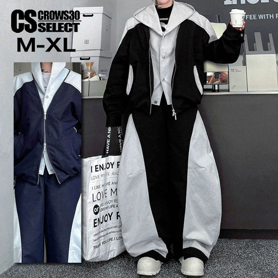 当店の洋服は細身シルエットになります。インポート商品など、サイズ交換・返品などが出来ない商品も数多くありますので、採寸表を必ず確認のうえ、ご注文いただきますよう、お願いいたします。[CROWS 30 SELECT]バイカラーレイヤード風オー...