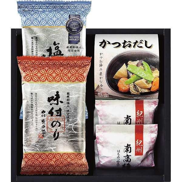 商品詳細商品名海苔食べくらべバラエティセット商品番号r26-7612-010メーカー品番YU－152内容●味付のり（8切6枚）、有明海産塩のり（8切6枚）、シーラックかつおだし（4g×3）、紀州南高梅×2アレルギー●乳成分 ●小麦 ●えび ...