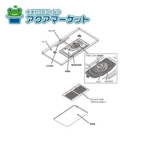 空気の流れを整え効率よく集煙するための整流板です。