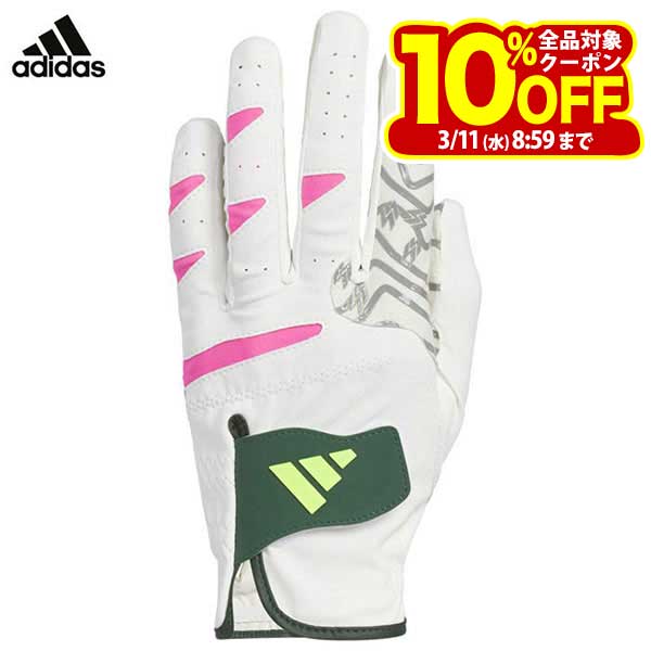 adidas アディダス メンズ コードカオス 25 ゴルフグローブ JTY37 IS6546 ホワイト/ルシッドピンク　2024年モデル 「高グリップで強く握れる。」 さらに進化を遂げたコードカオスグローブ。最大の特徴である平側のシリコン...