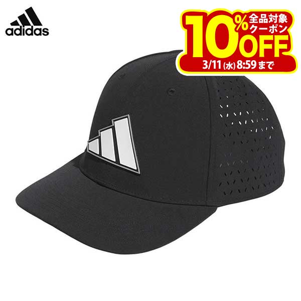 adidas アディダス メンズ 撥水 ツアー クーリング キャップ KCL42 JN1504 ブラック　2025年モデル 軽い雨に対応できるよう撥水生地を採用。レーザーパンチングを施し通気性を確保。さらに、スウェットバンドには接触冷感と吸...