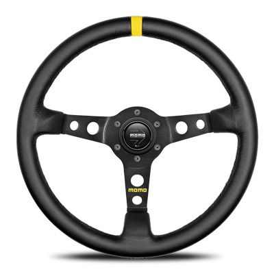 商品名MOMO 【正規品輸入品】 MOD.07 モデル07 ブラックレザー 35Φカラー・サイズブラックレザー、イエローレザー/ブラックスポーク備　考メーカー希望小売価格(税込)：\41,800その他：M-41ホーンボタンHB-17が付属し...