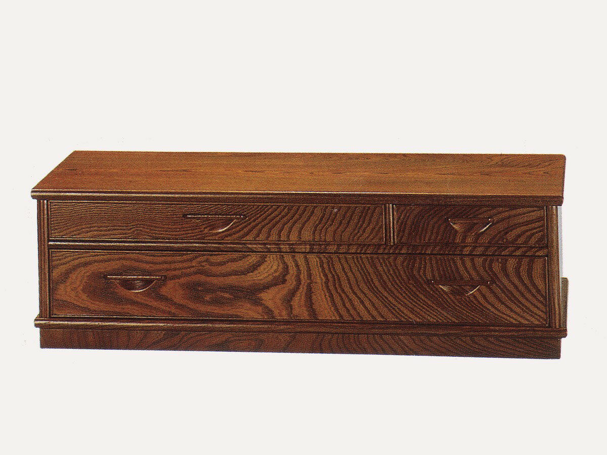 送料無料 a9472　木製置き床　軸入付き置床　2A-30 　日本製　送料無料 飾り台 軸入付き置床 木製　欅仕上げ　 幅800　　奥行400　高さ235mm下段　大引き出し　内寸　幅725　奥行350　深さ90mm　 日本製　静岡職人が作...