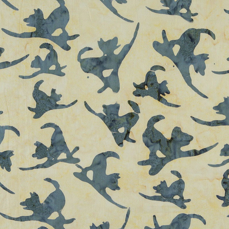 FWD-4286 サーフィンするネコ バティック/ベージュ サーフィンをするネコのシルエット。バティック(ろうけつ染め)の優しい色使いです。カフナ FWD KAH05-003 KAHUNA BATIKS 05 003 Fresh Water...