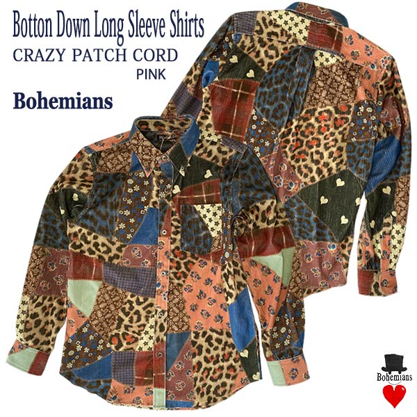 ブランド BOHEMIANS 2000年にスタートしたBOHEMIANS(ボヘミアンズ）。 ユニークなキャラクターとポップな色遣いが特徴的なカジュアルウエアブランドです。 品名 CRAZY PATCH CORD Botton Down LO...