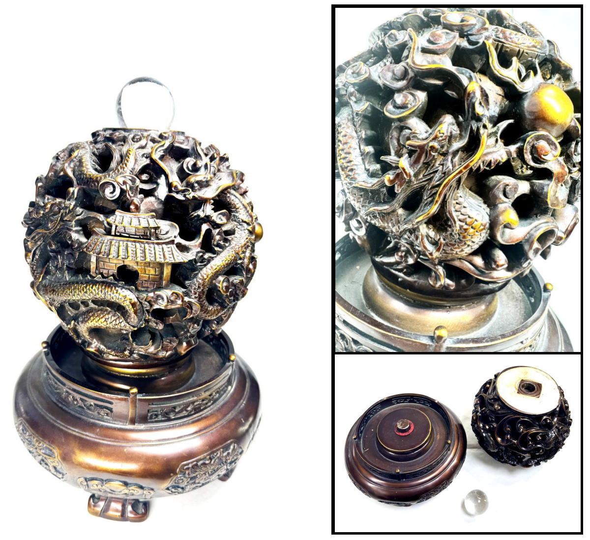 商品番号 WWFT064 商 品 名 九転乾坤龍球 サ イ ズ 約横25cm＊高さ37cm＊奥行25cm 重　　量 約8.7kg 商品説明 　素敵な時代物。 注意事項 　古美術品は実際に使用するより、コレクション観賞最適。コレクターの方・店...