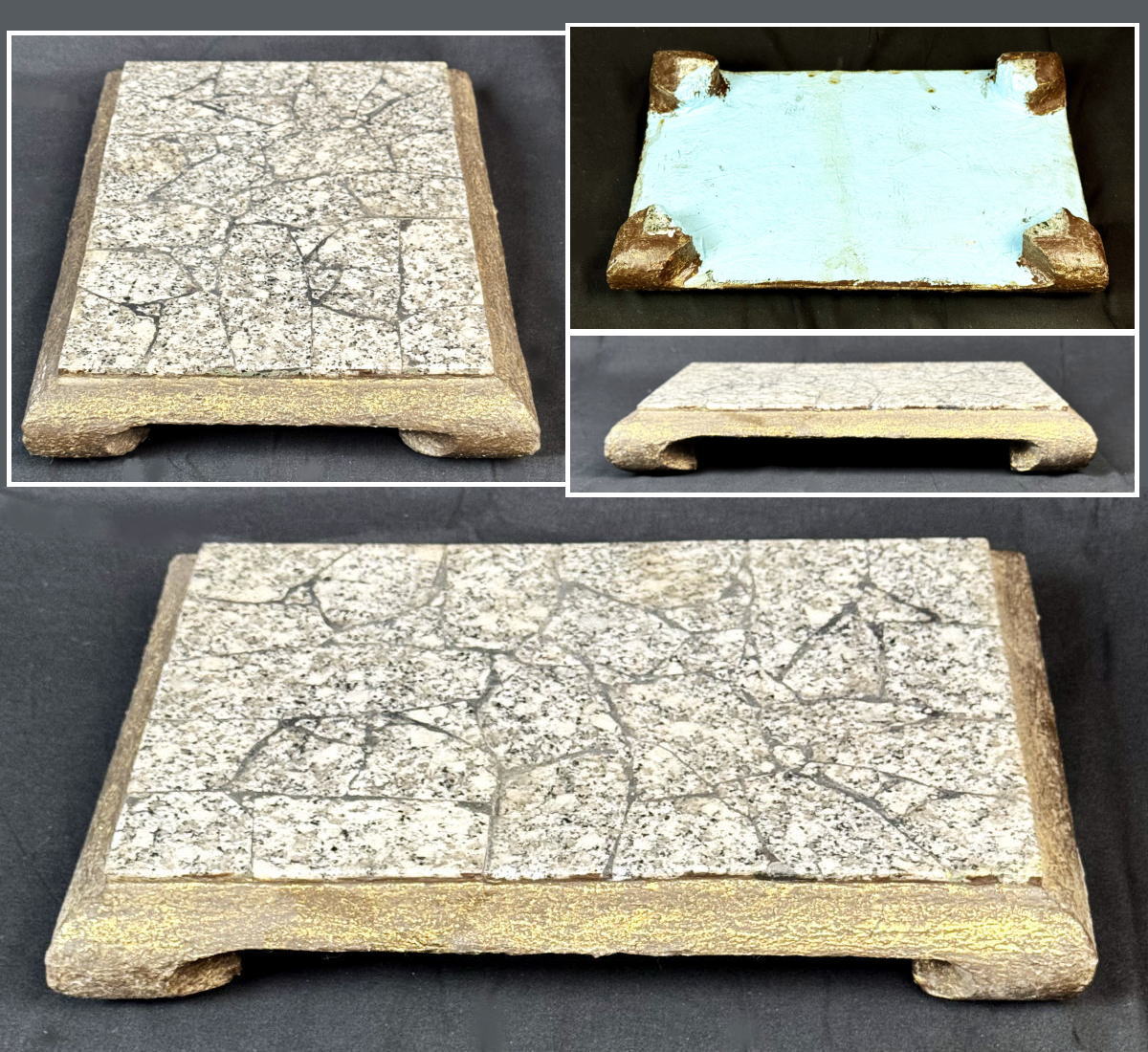 商品番号 WWFT088 商 品 名 年代物 天然石彫仏像台 花台 置物 サ イ ズ 天然石約横34cm × 高さ5.5cm × 奥行23.5cm × 天板横30cm × 天板奥行20cm 重　　量 天然石約4.9kg 商品説明 　素敵な時...