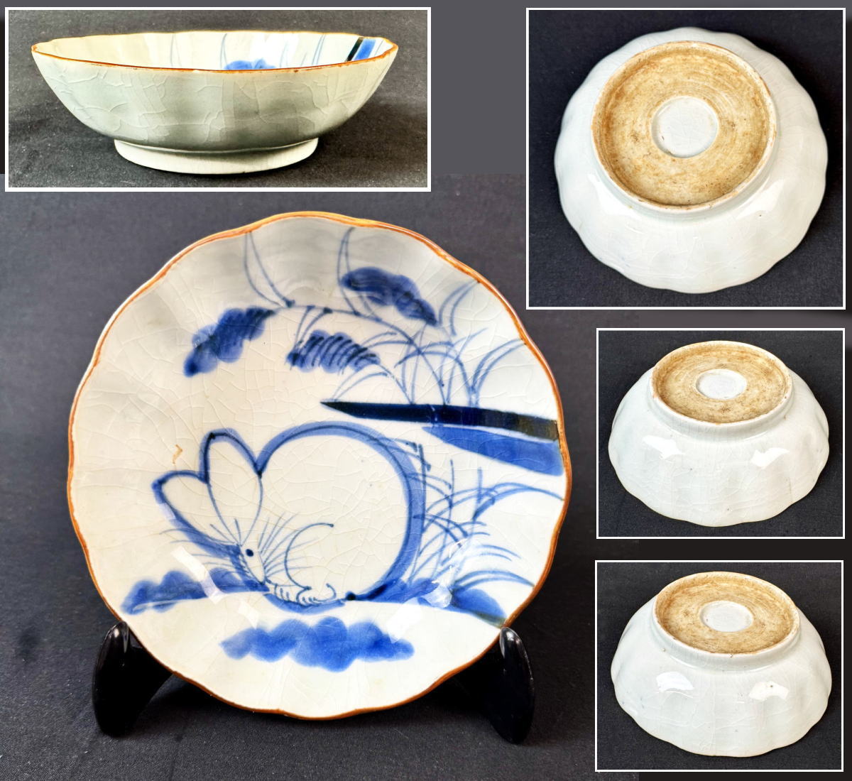 商品番号 WWTT435 商 品 名 江戸時代 古伊万里 秋草兎文古染付皿 サ イ ズ 約直径15cm × 高さ4.5cm 重　　量 約264g 商品説明 　古伊万里は、江戸時代約100年間にわたり、東南アジアやヨーロッパに大量に輸出され、...