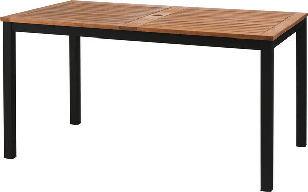 ◆オリー　ダイニングテーブル　ブラック◆ ●天然木の風合いと軽量なアルミの組み合わせ。 ●シャープなラインでシンプルにまとめたフォルムに天然木の表情を加え、スタイリッシュな中にあたたかみのあるシリーズ。 ●脚先にはアジャスターが付いているの...