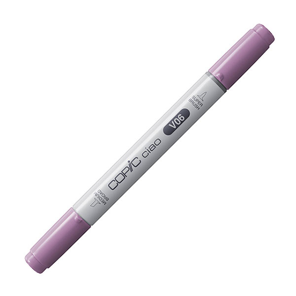 色番：Lavender ラベンダー V06 植物の「アザレア」。赤紫色の花をつける西洋ツツジ。 本数：1本 成分　アルコール染料インク デザイン、イラスト、アートなどジャンルを問わず多くのプロにも愛用されているマーカーペン。 コピックチャオ...