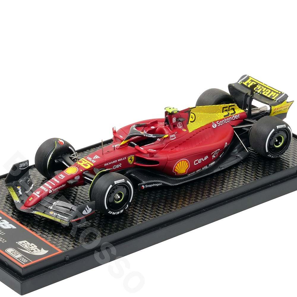 1/43スケールのBBR MODELS製のF1-75のモデルカー。 ・グランプリ：2022年 イタリアGP ・マシン名　：Ferrari F1-75 ・ドライバー：カルロス・サインツ ・タイヤ　　：ソフト ■スペック 対象年齢：18歳以上 ...