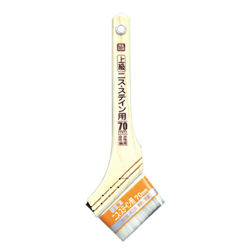 アサヒペン　PC上級ニス・ステイン用　70mm　CYN−70 JAN：4970925220332 メーカー：（株）アサヒペン / ブランド：アサヒペン / 原産国：中国 特長 ●厳選した高品質の原毛に特殊ナイロンを混毛した独自の毛組により、...
