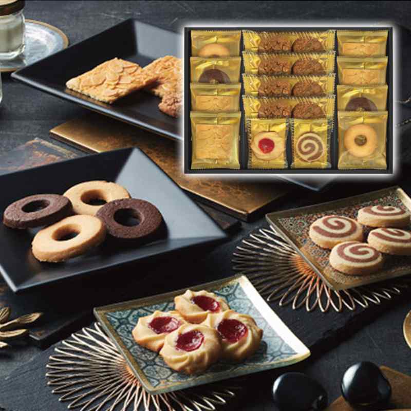 商品内容 クッキー（プチコーヒー2枚入×4、プチラズリン・うずまき×各1、リングバター・リングココア×各2、トフィーアーモンド×4） メーカー品番SC-BB 包装種別区分化粧箱入 箱サイズ幅 29.2×奥行 21.2×高さ 4.5cm 重量...