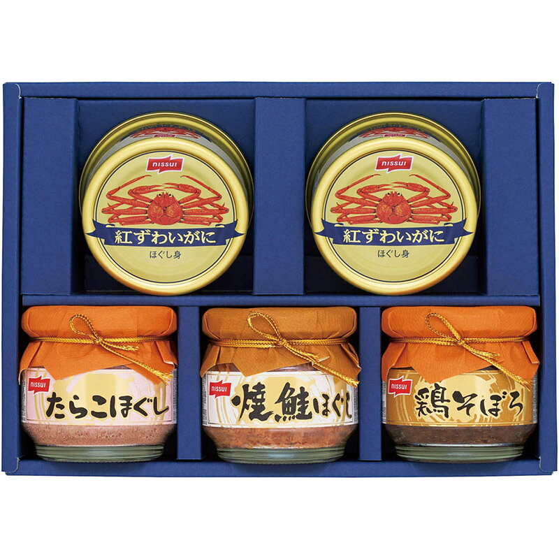 ニッスイ 缶詰・瓶詰ギフトは、常温で保存でき、必要なときにすぐ使える便利なグルメギフトです。ご飯のお供やお酒のおともとして、食卓に重宝します。 商品詳細 型番BK-30D セット内容紅ずわいがにほぐし身55g×2、焼鮭ほぐし・たらこほぐし・...