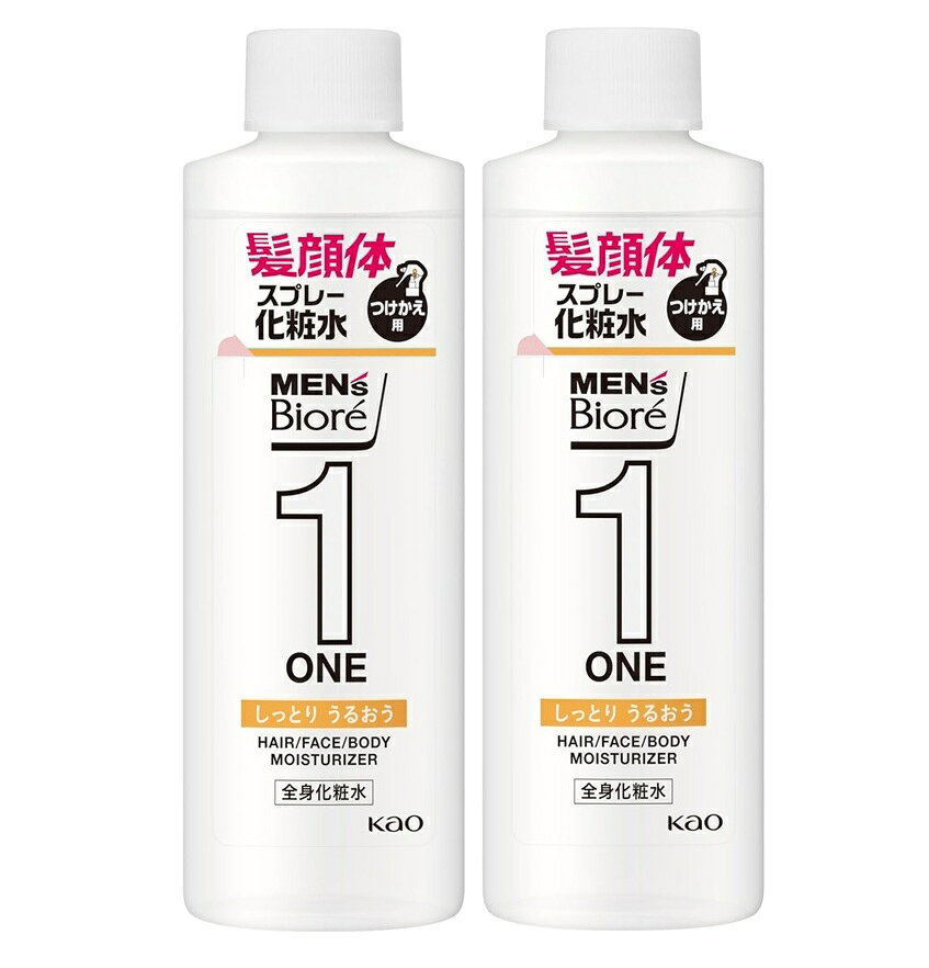商品名 メンズビオレONE　全身化粧水スプレー　つけかえ用　しっとり 内容量 200mlx2個セット 商品説明 1本で、髪顔体すべてうるおう化粧水スプレー。 スプレーだからシュッとするだけ、手を汚さず、ラク、時短。 持ち運びできるストッパー...