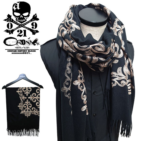 当店の洋服は細身シルエットになります。インポート商品など、サイズ交換・返品などが出来ない商品も数多くありますので、採寸表を必ず確認のうえ、ご注文いただきますよう、お願いいたします。[Alleglo×CROWS]ゴールドバロック刺繍フェイクカ...