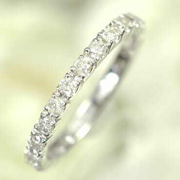 完全なフルエタニティーではなく、全周の約85%くらいにダイヤ（20石で計0.5ct）を敷き詰めたタイプのエタニティーリングで、ダイヤも色味のないダイヤを厳選しております。H&amp;Cなどの上位商品に比べて透明度こそ劣りますが、低価格エタニ...