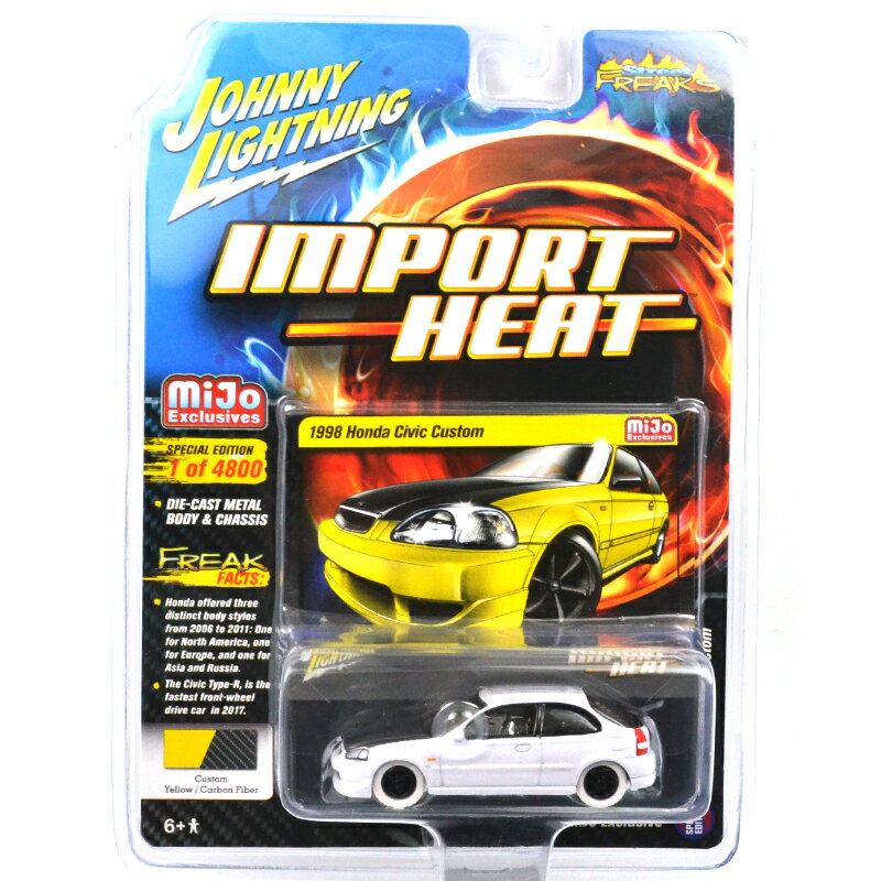 商品詳細 素 材 ダイキャスト サ イ ズ 1/64 特 徴 MIJO EXCLUSIVE - 2000 HONDA CIVIC CUSTOM (YELLOW-WHITE LIGHTNING)2000　ホンダ　シビック　カスタム 注 意 書...