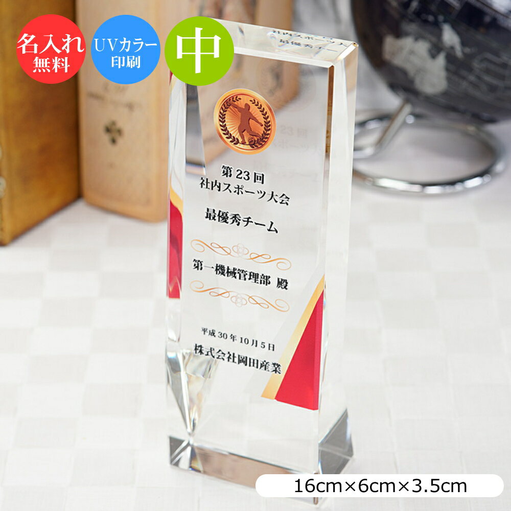 ■クリスタルガラス トロフィー シンプル 縦長 　【大】高18cm×幅6.5cm×奥4cm 　【中】高16cm×幅6cm×奥3.5cm 　【小】高14cm×幅5cm×奥3cm 高級感のある化粧箱入りで、ギフト包装・贈答に最適な手提げ紙袋を無...