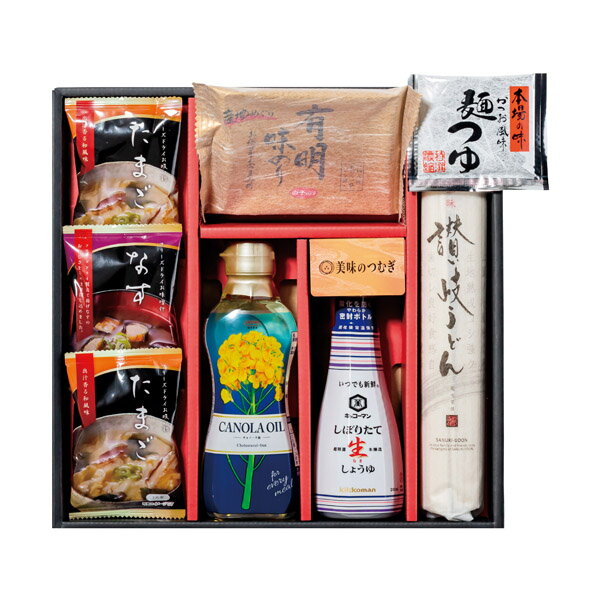 人気の味噌汁に海苔、醤油に加えバラエティさを演出する乾麺と麺つゆをセットしました。価格内訳・商品価格：4,320円(税込)・税率：8％・送料：送料無料商品内容・セット内容:茄子の味噌汁・昭和キャノーラ油300g・白子のり有明産味のり（8切8...