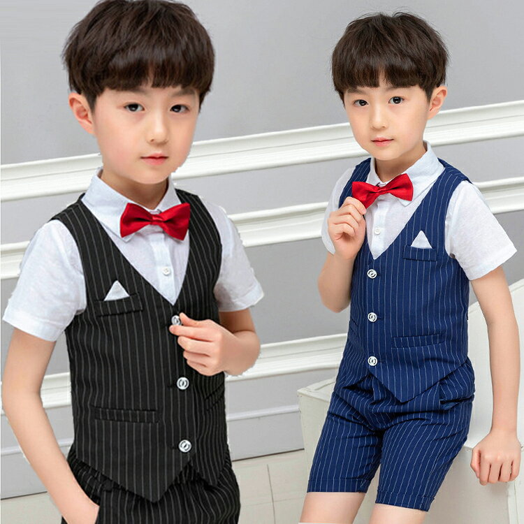 入園式や入学式に華やかで上品！卒業式 フォーマル 男の子 スーツ 90cm 100cm 110cm 120cm 130cm 140cm 150cm ベスト・シャツ・パンツ・ネクタイ 入学式や卒園式、七五三を迎える子供のための上品な子供スーツ...