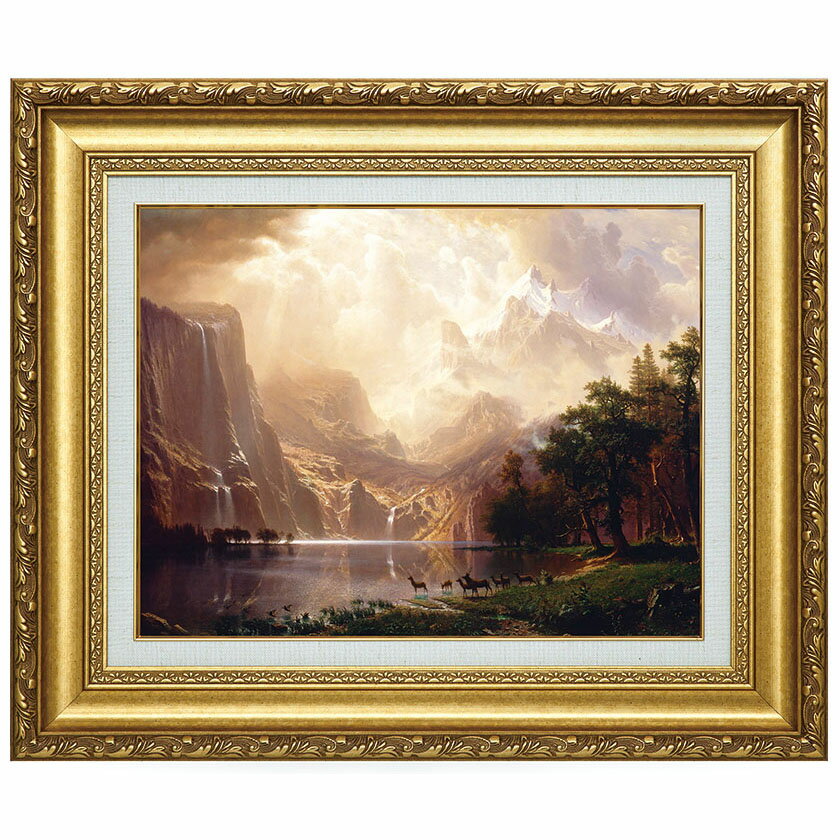 ●豪華な額装付でお届け●6号サイズドイツ・ゾーリンゲンに生まれ、家族とともにマサチューセッツ州ニュー・ベッドフォードに移住。神聖な大自然の雄大な山岳風景画を数多く描き人気を博す。原画：制作1868年　所蔵：スミソニアン・アメリカ美術館●絵寸...