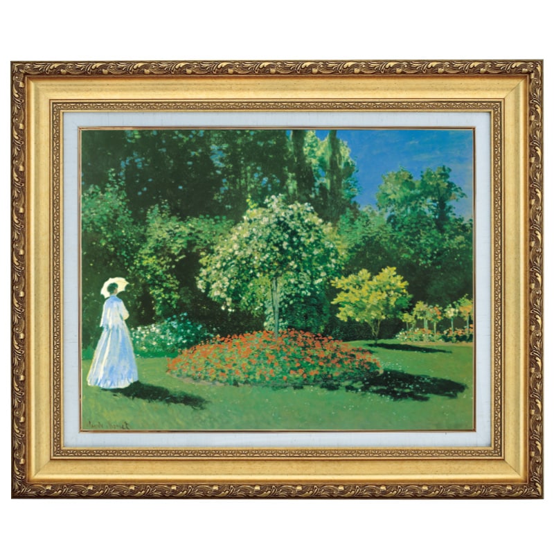 光にあふれた美しい庭たたずむ女性。モデルは妻となるカミーユ。若いモネの青春の情感に彩られた絵画。原画：制作1866年　所蔵：エルミタージュ美術館クロード・モネ1840年11月14日〜1926年12月5日1840年パリに生まれ、生後まもなくル...