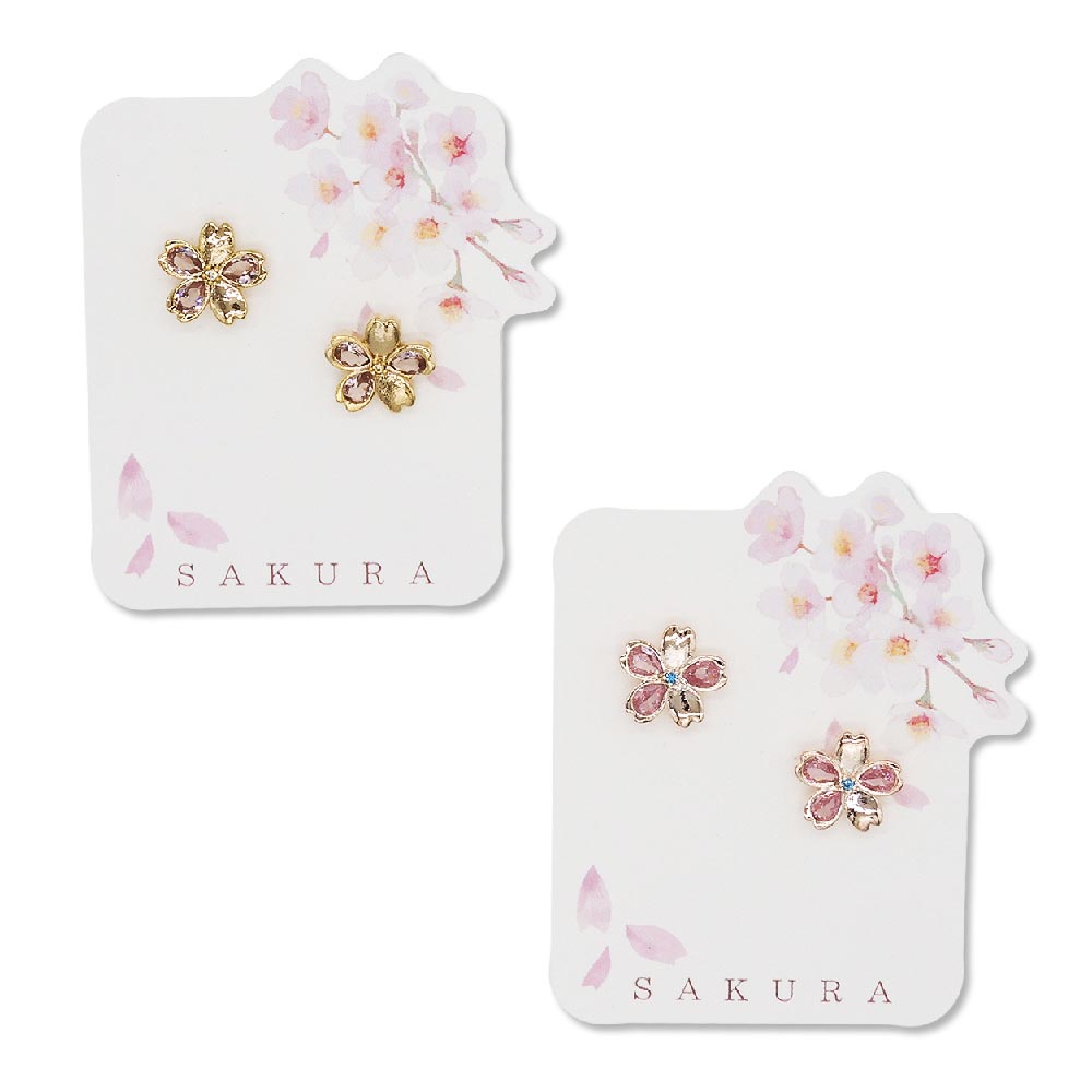 サクラキラリ ピアス：gargle（ガーグル）日本を象徴する花「桜」を繊細で優しい桜をさまざまな素材やデザインで作った「桜」シリーズです。小さなサイズ感でコーディネートのワンポイントとして使える桜のピアスです。サイズモチーフ：直径1.0cm...