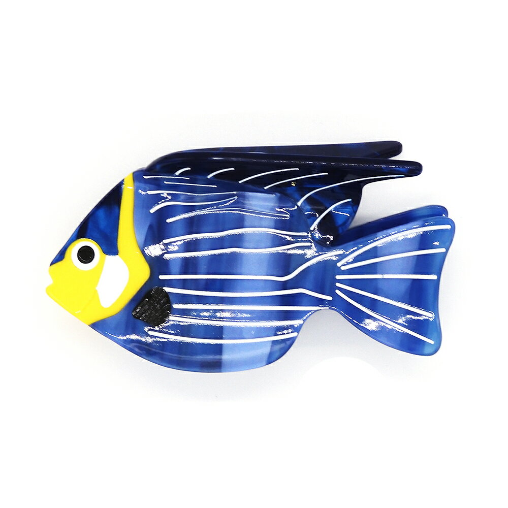 青い魚 ヘアクリップ（バンスクリップ）：gargle（ガーグル）南国の海を泳ぐ熱帯魚をモチーフにしたヘアバンス。鮮やかなブルーカラーと存在感のあるフォルムが後ろ姿を印象的に彩ります。海の世界を感じさせるデザインで、コーディネートに爽やかなア...