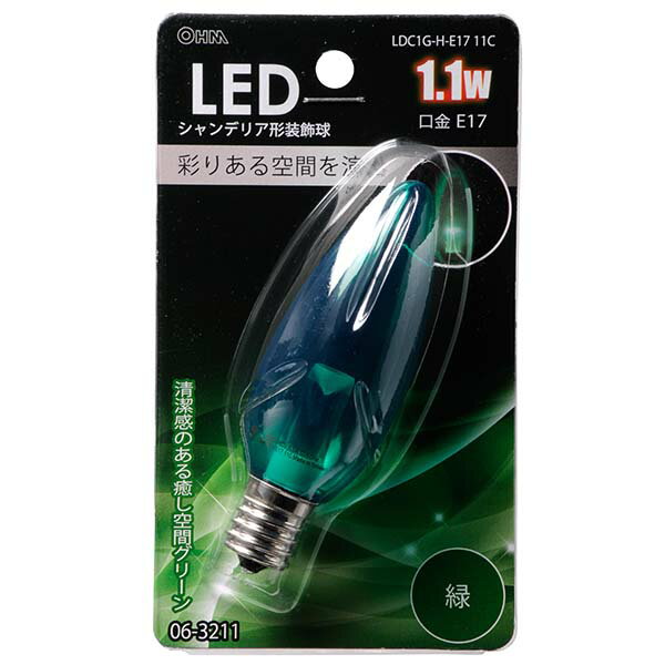 特　徴 ● LEDシャンデリア形装飾球です。 ● 彩りある空間を演出します。 ● 光色はグリーンです。 仕　様 ■ サイズ：全長94×最大径32mm ■ 質量：16g ■ 定格消費電力：1.1W ■ 定格電流：9mA ■ 定格寿命：30,0...