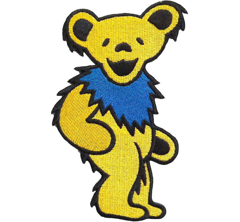 GRATEFUL DEAD / YELLOW DANCING BEAR 刺繍ワッペン アイロン接着 サイズ : 75 x 120mm Official Licensed