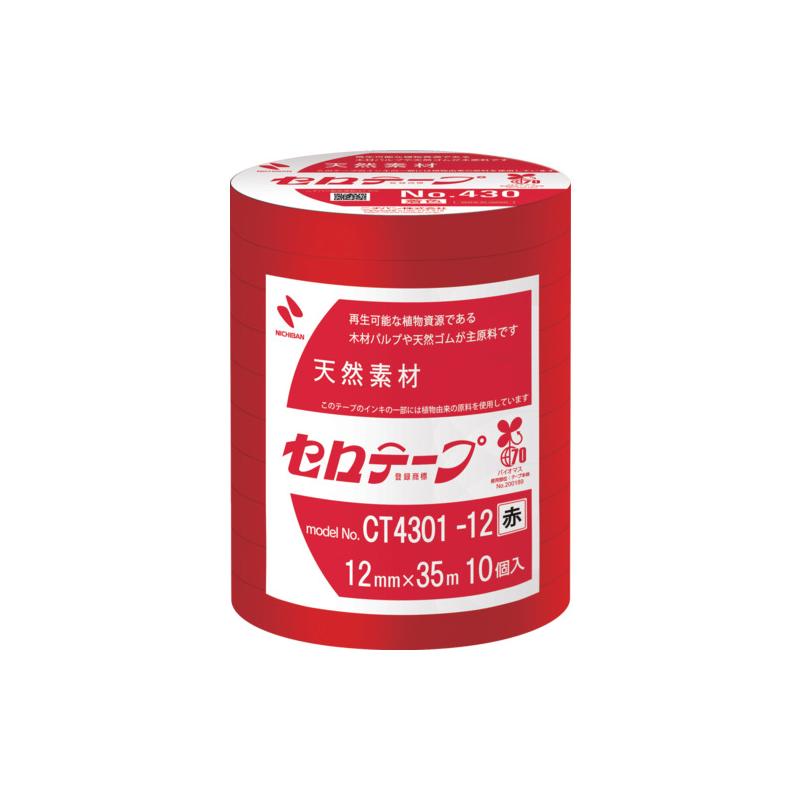 商品名ニチバン 着色セロテープ NO.430 赤 12mmX35m 1本(10巻入) CT4301-12メーカー名ニチバン商品名称着色セロテープ NO.430 赤 12mmX35m 1本(10巻入)型番CT4301-12※ご注文前の確認事項...