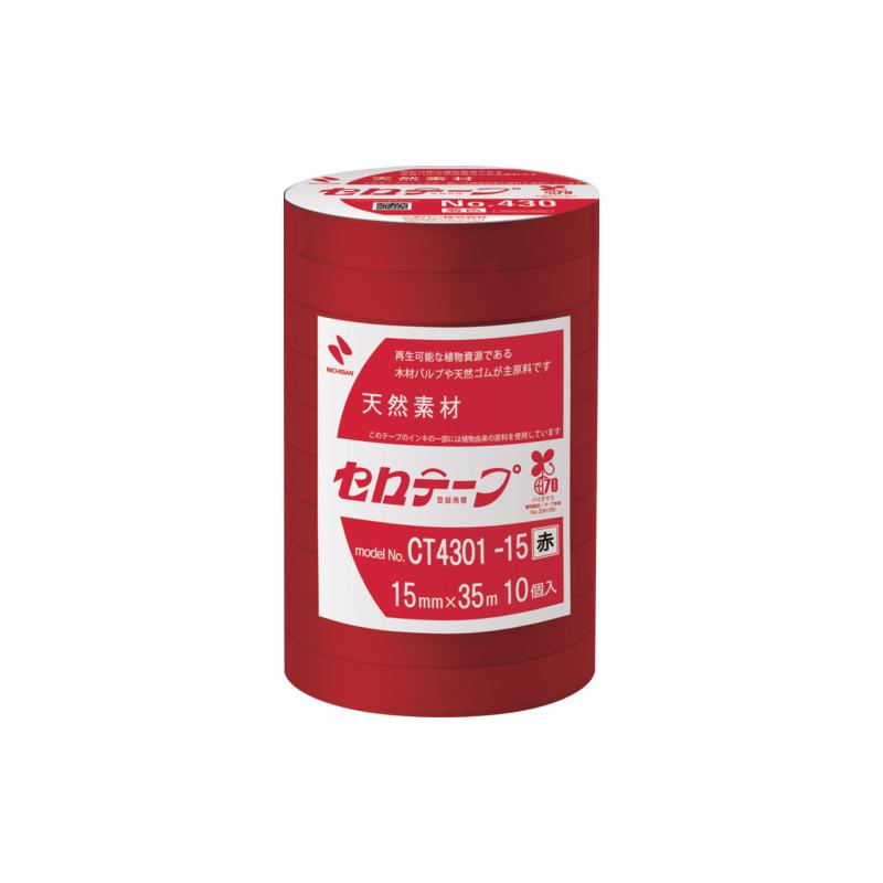 商品名ニチバン 着色セロテープ NO.430 赤 15mmX35m 1本(10巻入) CT4301-15メーカー名ニチバン商品名称着色セロテープ NO.430 赤 15mmX35m 1本(10巻入)型番CT4301-15※ご注文前の確認事項...