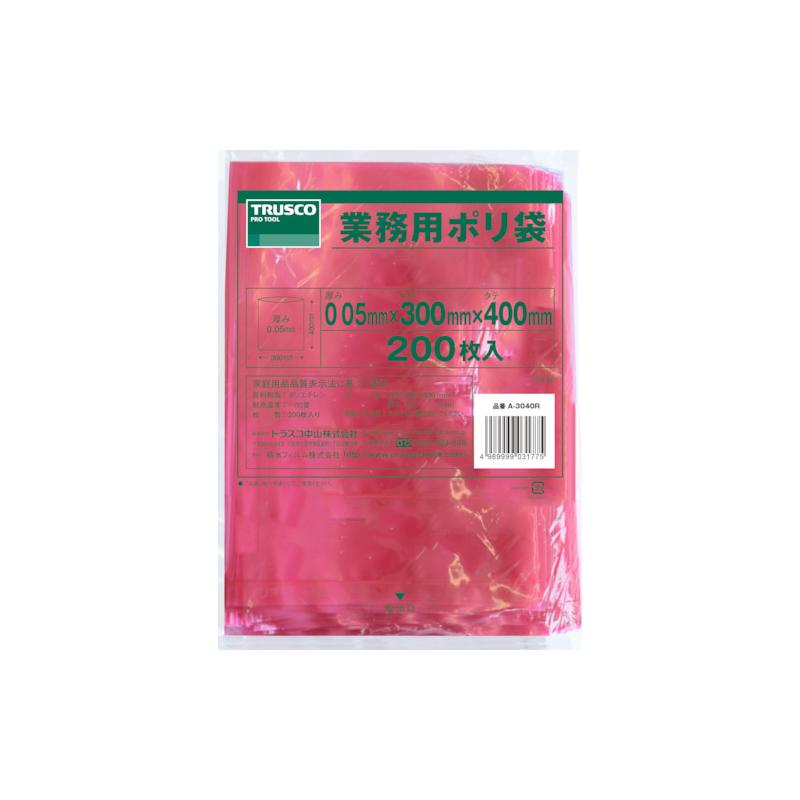 商品名トラスコ中山 TRUSCO 小型ポリ袋 縦400X横300Xt0.05 赤(200枚入) 1袋 A-3040Rメーカー名トラスコ中山商品名称TRUSCO 小型ポリ袋 縦400X横300Xt0.05 赤(200枚入)数量1袋型番A-30...