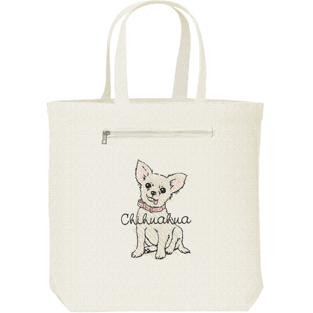 クレヨンタッチのチワワのイラストです。　