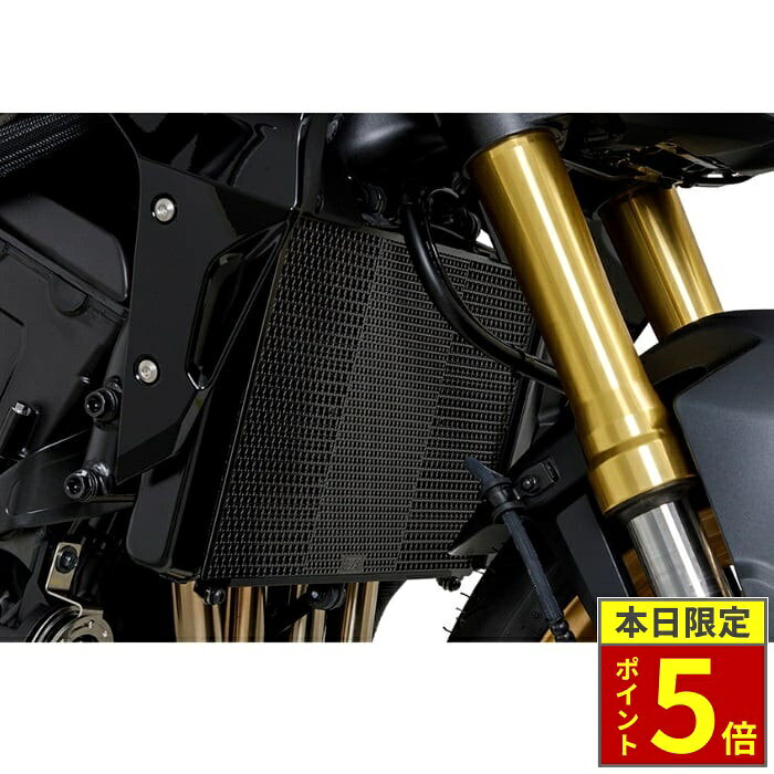 フロントタイヤから巻き上げられる小石やタイヤカスからラジエターを守る「ラジエターコアガード」。コア部分の抜き形状は往年のモリワキアルミフレームに使われたサクラパイプの断面をモチーフにデザイン。ダメージの可能性が高いセンター部分を細かく、冷却...