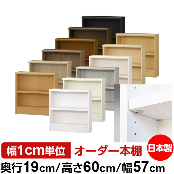 固定棚のない全棚板可動のフルオープン構造 本棚 CD，DVD，コミックの大量収納に最適　棚板は耐荷重性に優れたタフタイプ　当店独自の全棚板移動1.5cmピッチが選べます　低ホルムアルデヒド　F★★★★サイズ奥行19cm×高さ60cm×幅57...