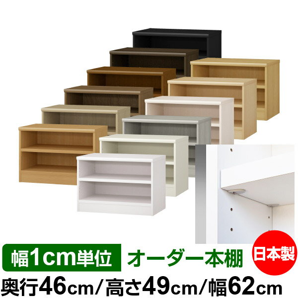 固定棚のない全棚板可動のフルオープン構造 本棚 大型書籍、大型ファイルの大量収納に最適　棚板は耐荷重性に優れたタフタイプ　当店独自の全棚板移動1.5cmピッチが選べます　低ホルムアルデヒド　F★★★★サイズ奥行46cm×高さ49cm×幅62...