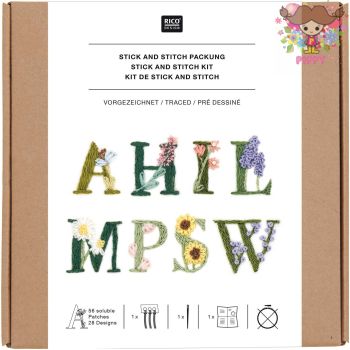 商品詳細 商品名 Rico Deaign 刺繍キット flower alphabet pre-drawn coloured　 商品説明 おしゃれなデザインの刺繍キット。 刺繍糸、刺繍針、デザインが印刷された水溶性のシール、説明書(ドイツ語・...