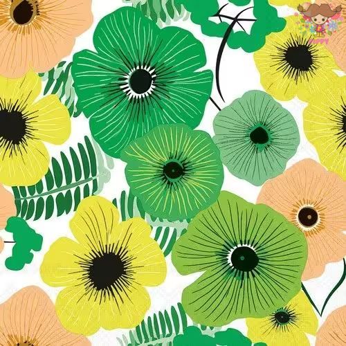 商品詳細 商品名 オランダのAmbiente Europe BV社のペーパーナプキン 柄名 Colourful Flowers green 商品説明 オランダ　Ambiente Europe BV社のペーパーナプキン。ヨーロッパならではの素...