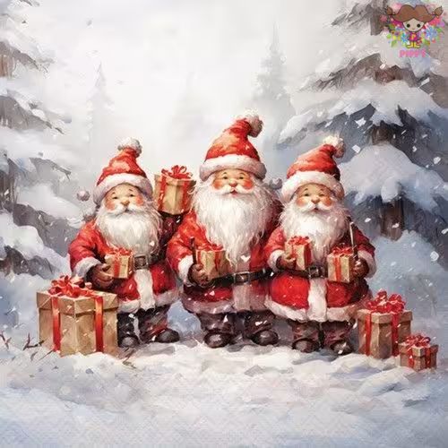 商品詳細 商品名 オランダのAmbiente Europe BV社のペーパーナプキン 柄名 Santa's Triplets 商品説明 オランダ　Ambiente Europe BV社のペーパーナプキン。ヨーロッパならではの素敵なデザインで...