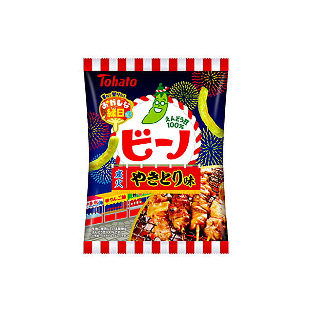 手軽に夏祭り気分がたのしめる、おかしな縁日のビーノです。香ばしい豆スナック、ビーノのやきとり味です。炭火で焼いたやきとりのような鶏肉の旨味と香ばしさ、たれの甘じょっぱさがやみつきになるおいしさです。手軽に夏祭り気分がたのしめる、おかしな縁日...