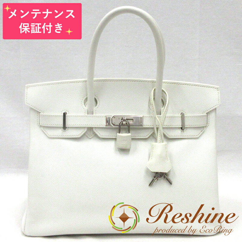 商品情報 商品名 HERMES／エルメス バーキン30 色名 ホワイト 素材 ヴォーエプソン 刻印 □K刻印（2007年） サイズ W：約30cm H：約23cm D：約15cm 持ち手の長さ：約34cm 商品状態ランク 6 商品状態 角：...