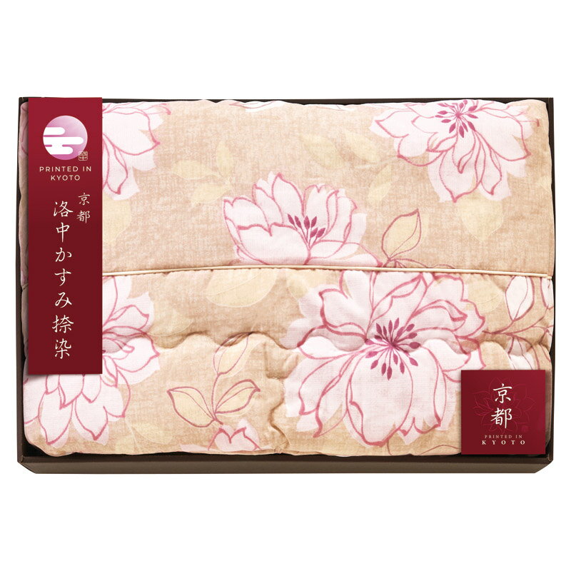 商品名京都 洛中かすみ捺染 肌布団商品詳細「日本の美」が受け継がれる古都・京都に残る捺染工場で染め上げました。グランドやリーフの部分は、版の彫りの深さを変える「段彫り」によって表現。濃淡が混ざりあった「かすみ」のようなぼかしで、優美な花柄を...