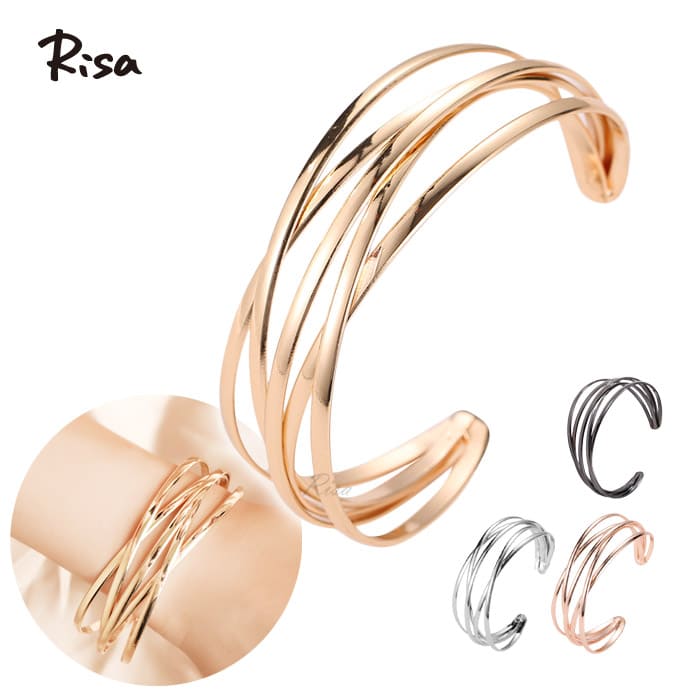 No-8173 ■商品内容：バングル x 1 ■カラー：シルバー ゴールド ローズゴールド ブラック ■内周：約195mm ■幅：最大約31mm ※サイズの詳細は画像をご確認ください。 ■材質：サージカルステンレス ■重さ：約17g ●程よ...