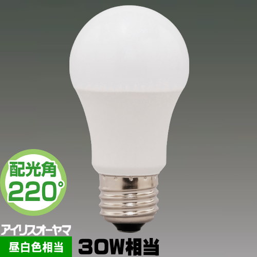 ●メーカー ： アイリスオーヤマ ●形番 ： LDA3N-G-3T5 ●光色 ： 昼白色相当 ●全長 ： 98mm ●外径 ： 52mm ●質量 ： 50g ●定格電圧 ： 100V ●定格入力電流 ： 0.057A ●定格消費電力 ： 2...