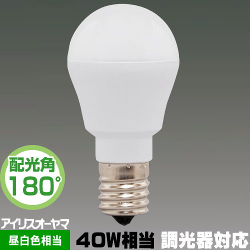●メーカー ： アイリスオーヤマ ●形番 ： LDA5N-G-E17/D-4V3 ●光色 ： 昼白色相当 ●全長 ： 75mm ●外径 ： 38mm ●質量 ： 38g ●定格電圧 ： 100V ●定格入力電流 ： 0.044A ●定格消費...