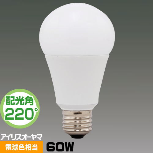 ●メーカー ： アイリスオーヤマ ●形番 ： LDA7L-G-6T8 ●光色 ： 電球色相当 ●全長 ： 98mm ●外径 ： 52mm ●質量 ： 85g ●定格電圧 ： 100V ●定格入力電流 ： 0.134A ●定格消費電力 ： 7...