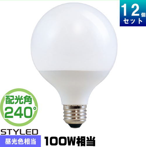 ●メーカー ： STYLED(スタイルド) ●型番 ： HDG100D1 ●形状 ： ボール電球タイプ ●定格入力電圧 ： 100V ●周波数 ： 50/60Hz ●消費電力 ： 12.2W ●力率 ： 0.5 ●全光束 ： 1340lm ...