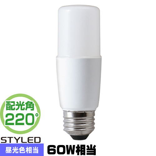 ●メーカー ： STYLED(スタイルド) ●型番 ： HDT60D1 ●型式 ： LDT7D-G/S ●形状 ： T形電球タイプ ●定格入力電圧 ： 100V ●周波数 ： 50/60Hz ●消費電力 ： 6.5W ●力率 ： 0.5 ●...